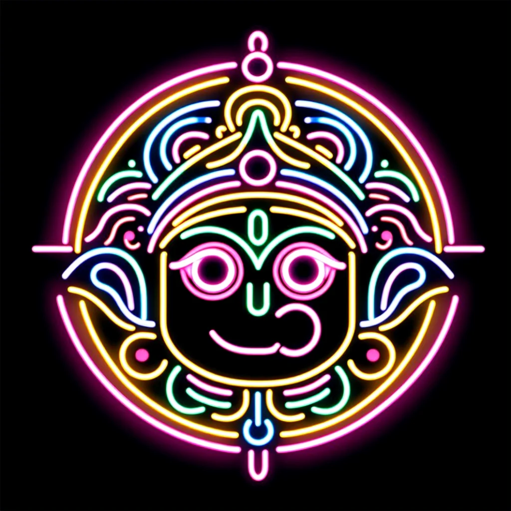 Celestial Aura Lord Jagannath Neon Art - A1Kharido.com